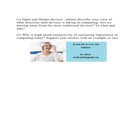 (1) Input and Output devices - please describe your view of what d.docx | Computer Peripherals ...