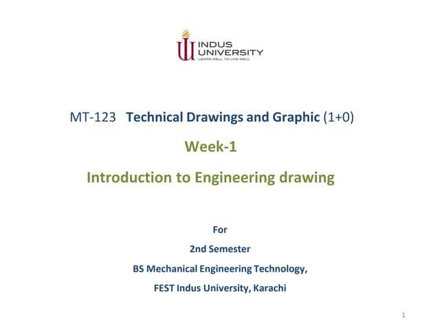 Lecture 1 - Technical Drawing Introduction | PPTX