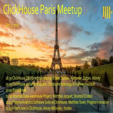 Clickhouse Paris Meetup Clickhouse Analytical Dbms Introduction By