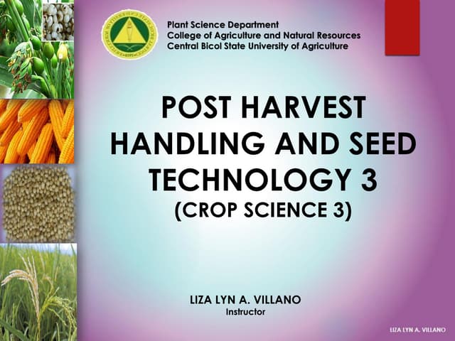 Lecture 1: Importance of Postharvest Technology | PPT