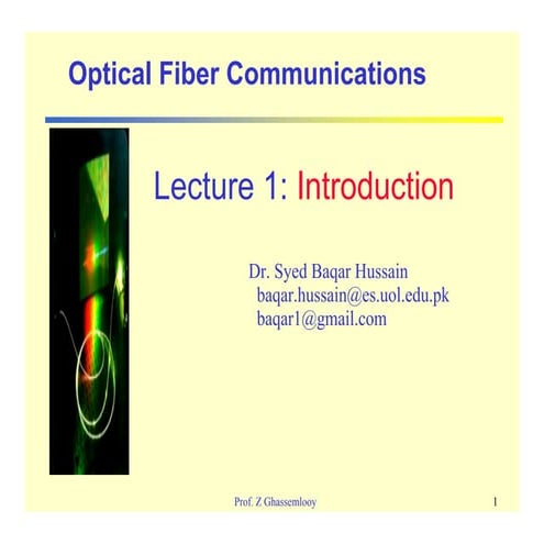 Introduction of Optical Communication old data | PPT