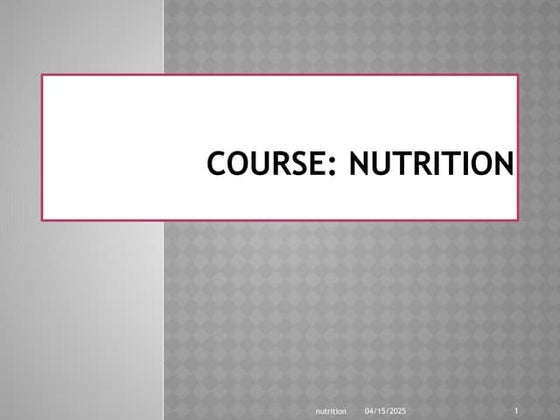 Basic concepts of Nutrition | PPTX