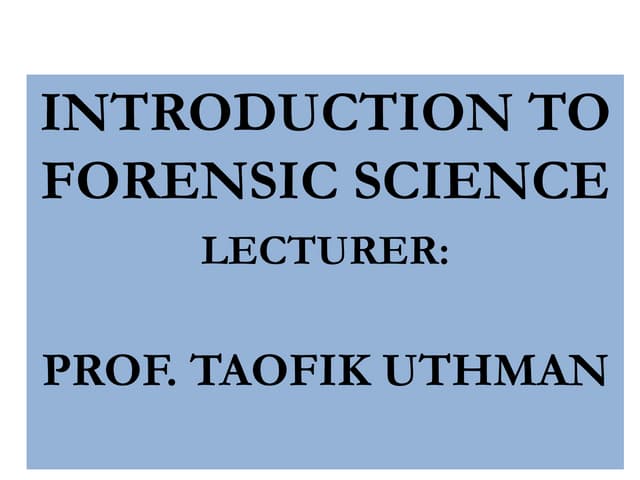 1 Introduction Forensic Science Pptx
