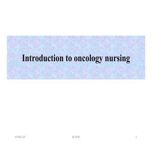1 introduction of oncology.pdfsssssccccccd | PPT