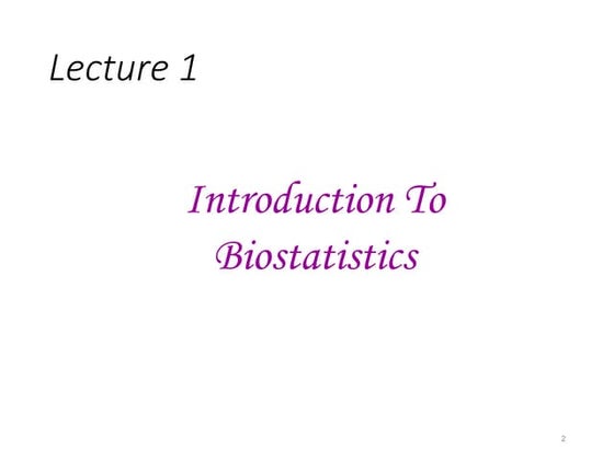 Introduction to biostatistics | PPTX | Science