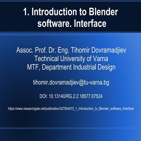 DrTAD 1 Introduction to Blender software. Interface | PDF