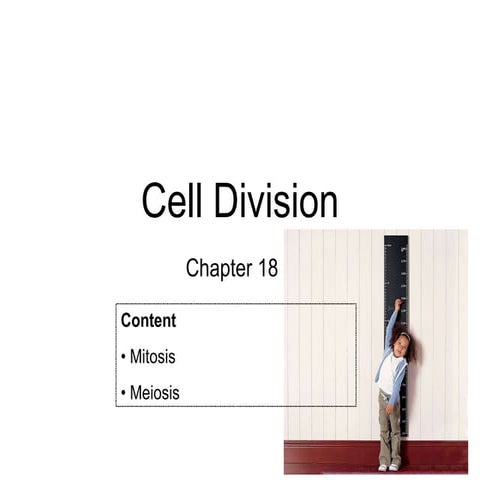 Chapter 18 Cell Division Lesson 1 - Introduction to Cell Division | PPT ...