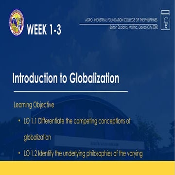 Contemporary World- General Education Course @ | PPTX