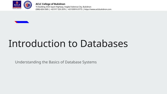 Introductiontodatabasespptx Managemnt Pptx Databases Computer Software And Applications