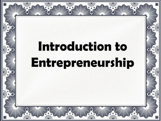 Introduction to Entrepreneurship Grade 12 | PPTX