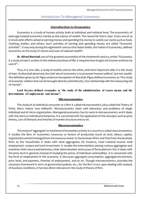 Role of Managerial Economics in Decision Making | PPTX