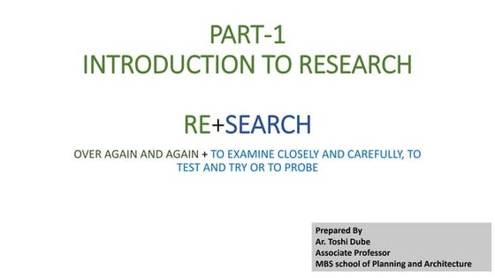 The Research Problem and objectives | PPTX | Education