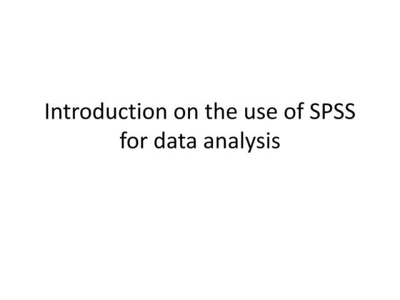 SPSS MasterClass | PPTX | Computing | Technology & Computing