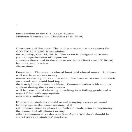 1 Introduction to the U.S. Legal System Midterm Exami.docx