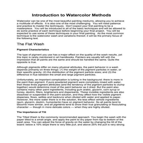 1 introduction to watercolor methods | DOCX