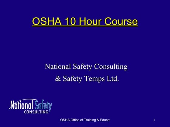 Osha powerpoint | PPT