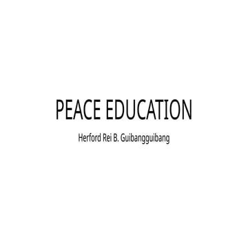 [1] Intro to Peace Education powerpoint. | PPT