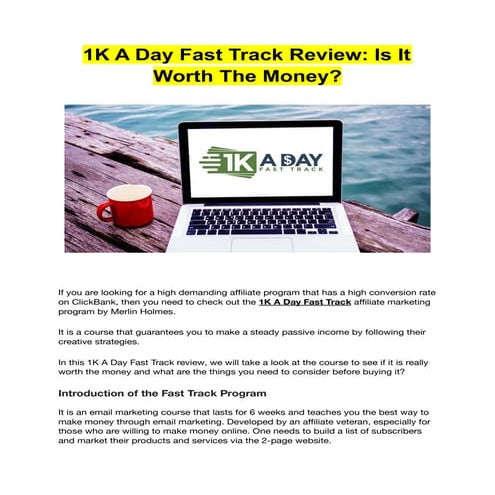 1K A Day Fast Track Review (Is It Worth The Money) | PDF