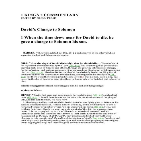 1 kings 2 commentary | PDF