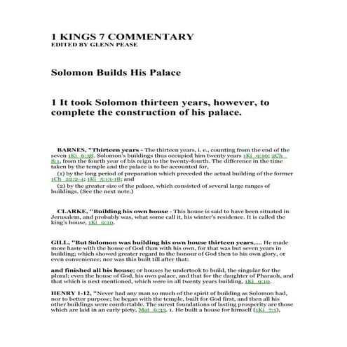 1 kings 7 commentary | PDF
