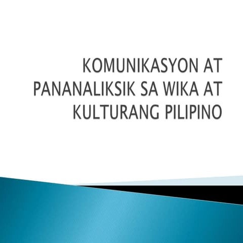 Fil 106: Ugnayan ng Wika, Kultura at Lipunan | PPTX