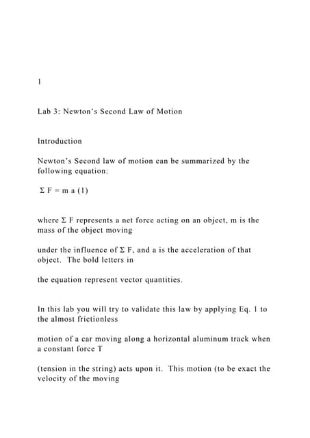 Verification of Newton's Second Law of Motion by Atwood's Machine 2 ...