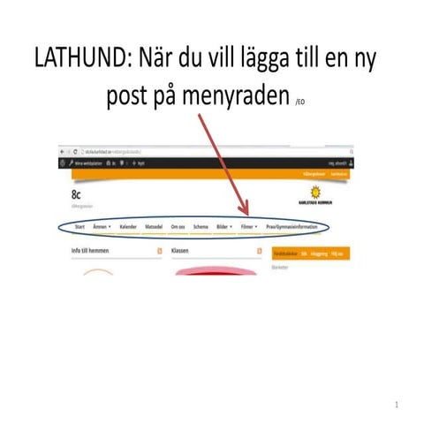 1 lathund för att lägga till en ny menypost på menyraden | PPT