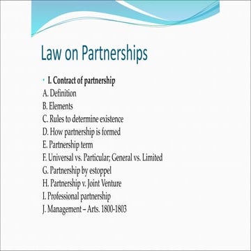 1_Law_on_Partnerships_principles_and_kinds | PDF