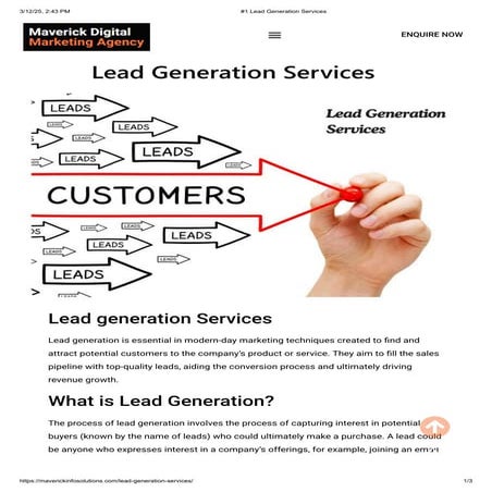 Google Lead Generation Services | Maverick Info Solutions | PDF