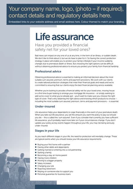 Family pledge fact sheet | PDF | Life Insurance | Insurance