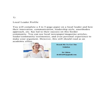 1)Local Leader ProfileYou will complete a 4 to 5-page pa.docx