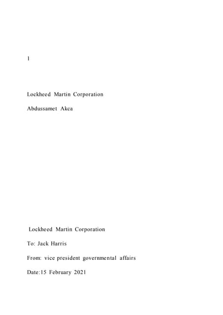 Lockheed Martin Research Paper | PDF