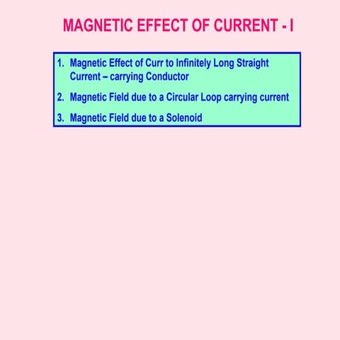 Magnetic Effects Of Current Class 12 Part-1 | PPT
