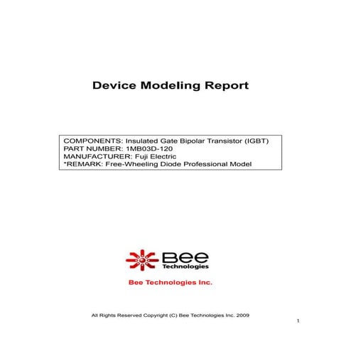 SPICE MODEL of 1MB03D120 (Professional+FWDP Model) in SPICE PARK | PDF | Computer Software and ...