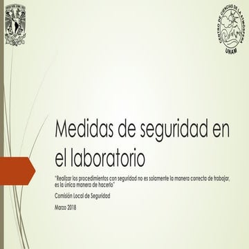 Seguridad e higiene en el laboratorio | PPTX