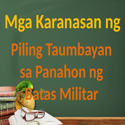 1Mga Karanasan ng mga Piling Taumbayan sa Panahon ng Batas Militar ...