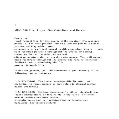 1 HSE 101 Final Project Guidelines and Rubric .docx