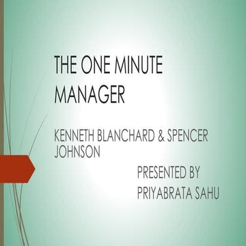 one minute manager book summary | PPTX
