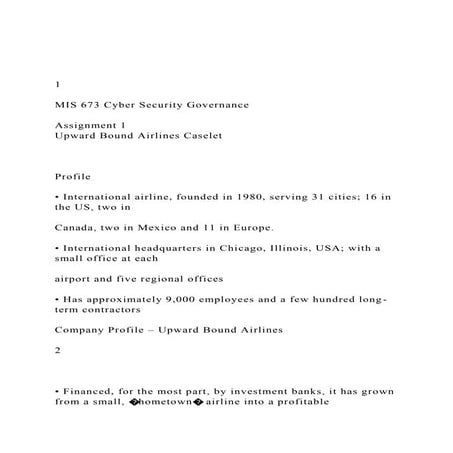1MIS 673 Cyber Security GovernanceAssignment 1Upward.docx