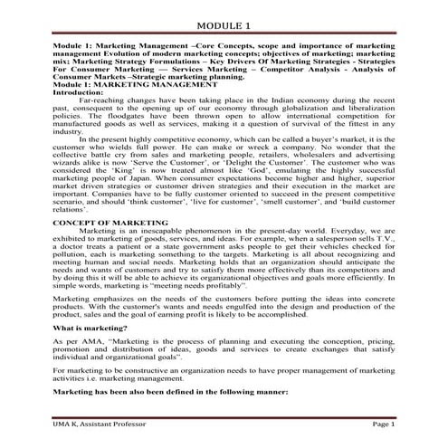 1 module Marketing Management | PDF