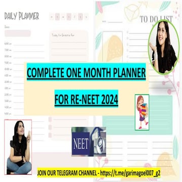 1 Month Planner RE-NEET.pptx by garima goel telegram | PDF