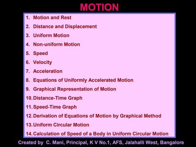 Motion Class 9 Physics Ppt