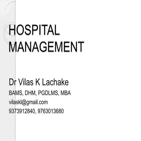 HOSPITAL MANAGEMENT | PPTX