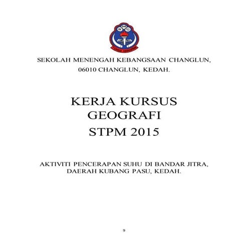 kerja kursus goe sesi 2015 | DOCX