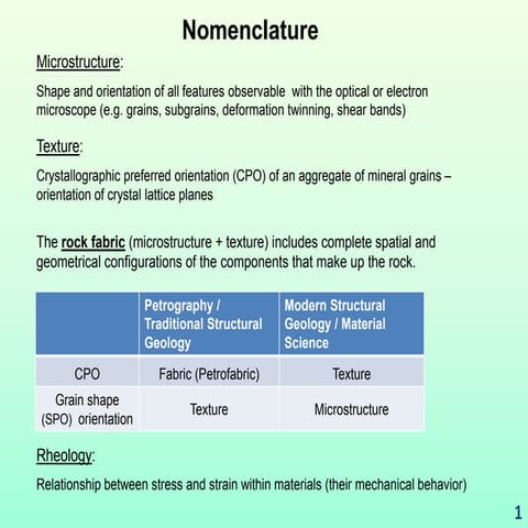 Microstructure and rheology of deformed rocks | PDF