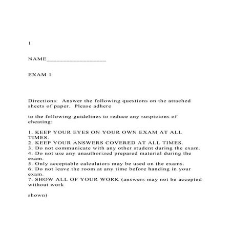 1 NAME__________________ EXAM 1 Directi.docx
