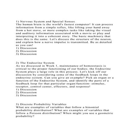 1) Nervous System and Special Senses The human brain is the wo.docx