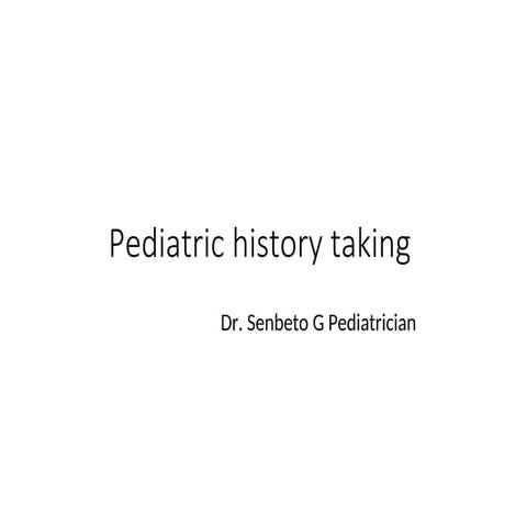 Pediatrics history taking | DOC