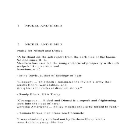 1 NICKEL AND DIMED 2 NICKEL AND DIMED .docx