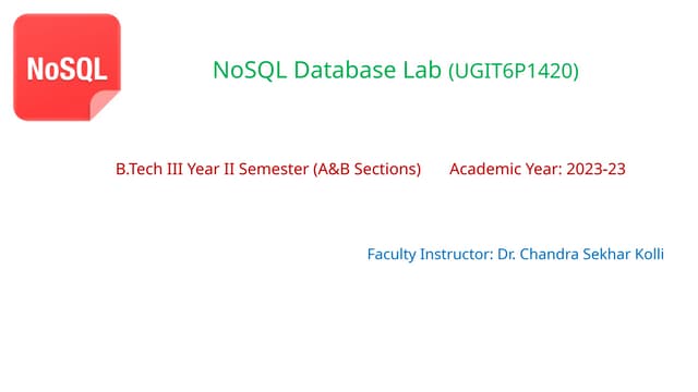 Nosql Presentation On Intrroduction Intropptx